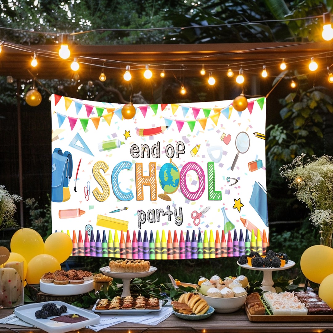 Custom End of School Party Backdrop, Teachers and Staff Appreciation ...