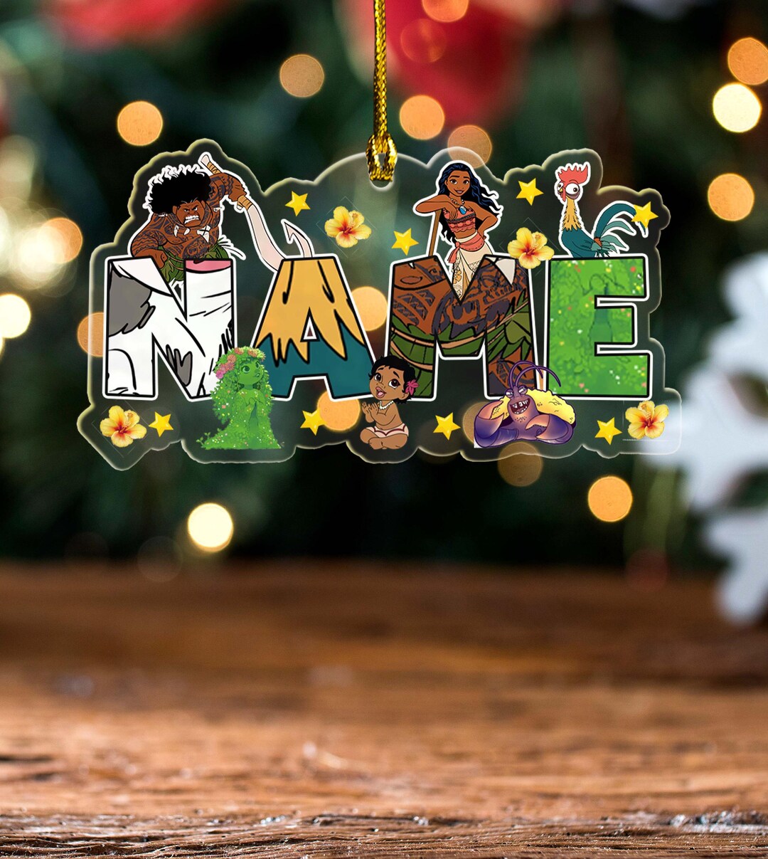 Custom Name Moana Ornament, Christmas 2024 Ornament, Disney Christmas ...