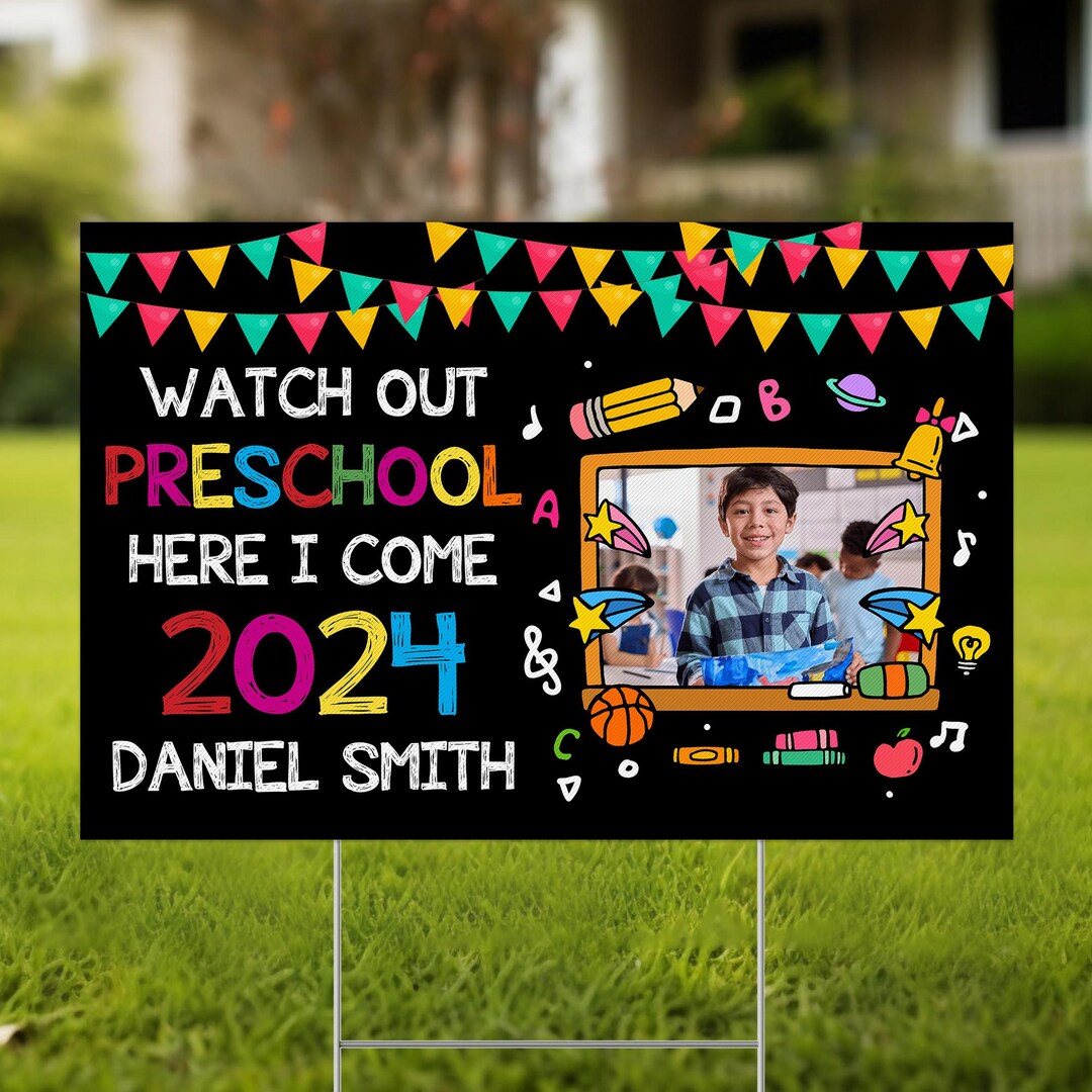 Custom Welcome Back to School Yard Sign With H Stake, Back to School ...