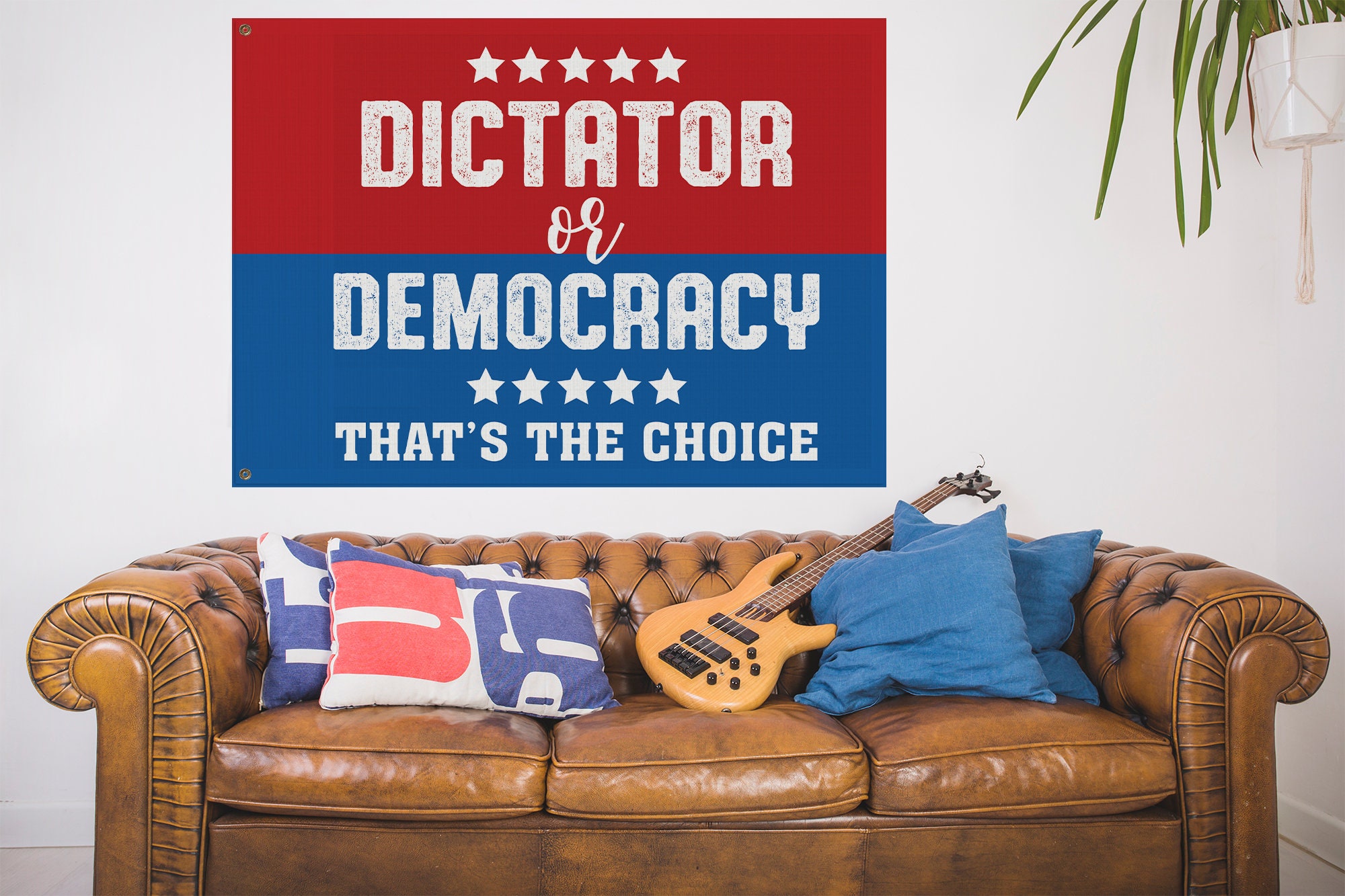 Dictator or Democracy House Flag, Political Flag, Vote Flag, Democrat ...