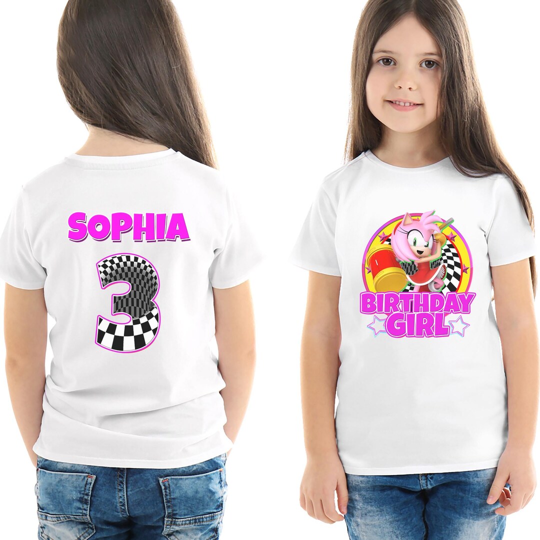 Personalized Sonic Amy Rose Birthday Shirt/sonic Amy Birthday Boy Shirt ...