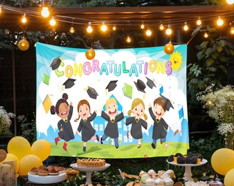 Kindergarten Graduation Vinyl Banner Personalized Preschool Pre-k ...