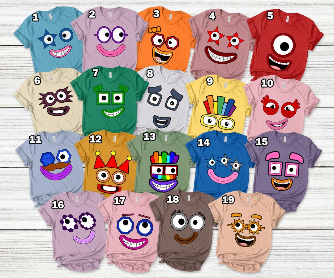 Numberblocks Costume Shirt,numberblocks Birthday Group Shirt,group ...