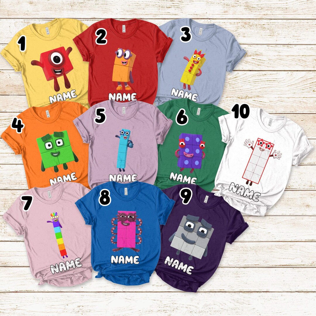 Numberblocks Family Birthday Shirt, Personalized 1-10 Numberblocks T ...