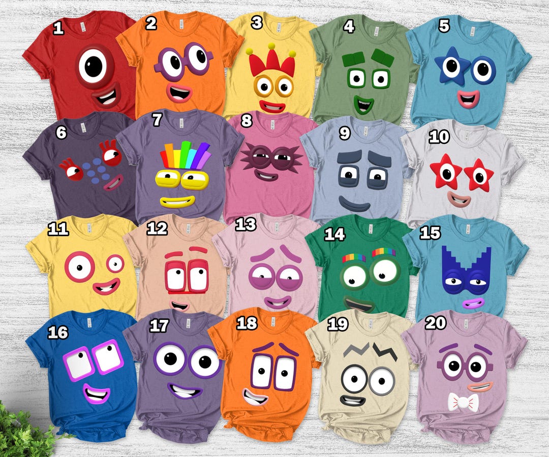Numberblocks Costume Shirt/numberblocks Birthday Group Shirt/group ...