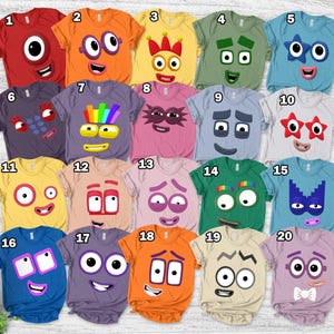 Numberblocks Costume Shirt/numberblocks Birthday Group Shirt/group ...