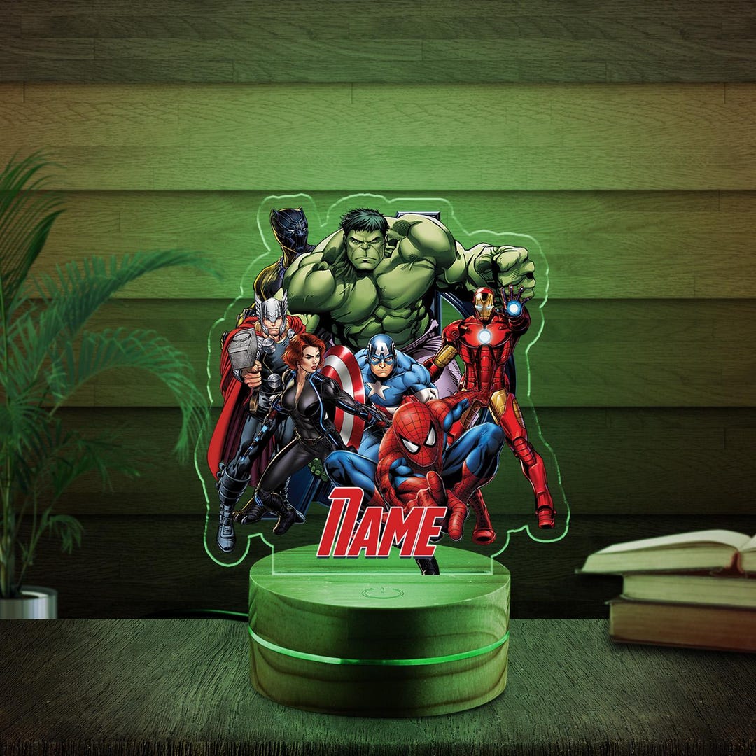 Personalized Avengers Night Light/marvel Superheros Night Light/hulk ...
