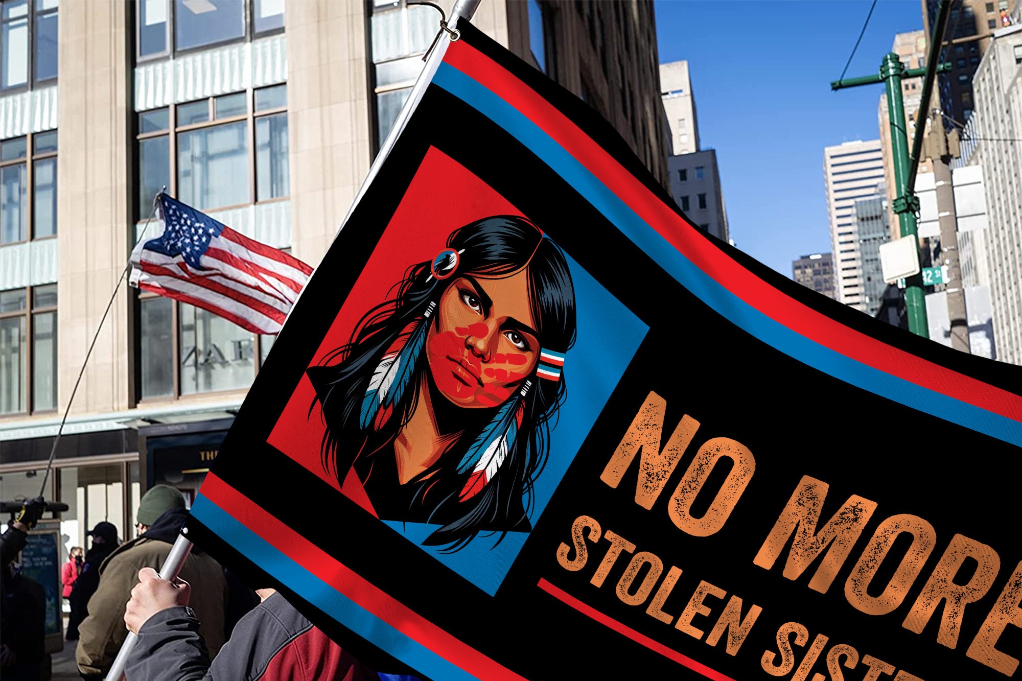 MMIWG Flag, Red Handprint Flag, No More Stolen Sisters, Missing and ...