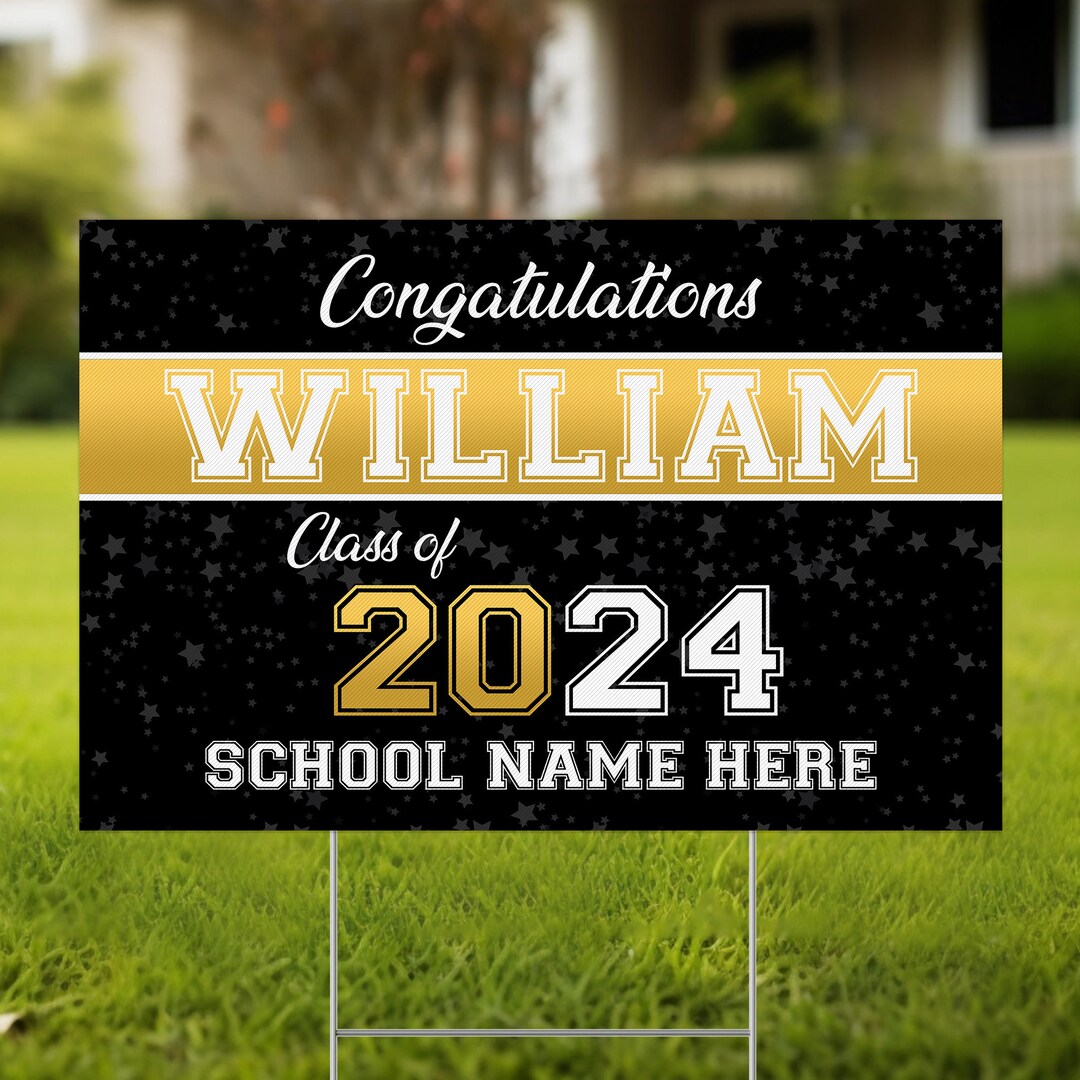 Personalized Graduation Senior Yard Sign 2024, Senior Grad Sign, Class ...