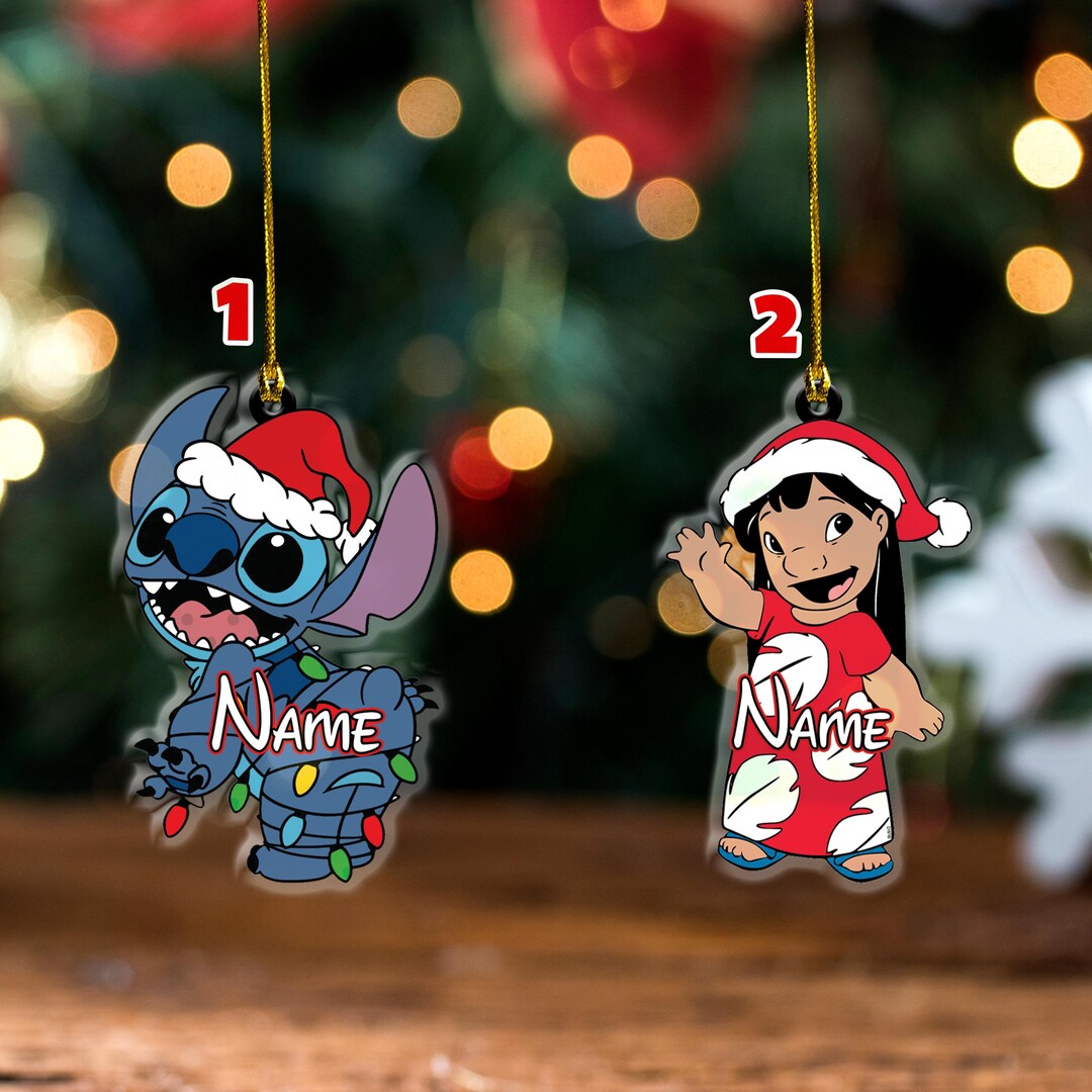 Personalized Disney Stitch Christmas Ornament, Disney Family Christmas ...