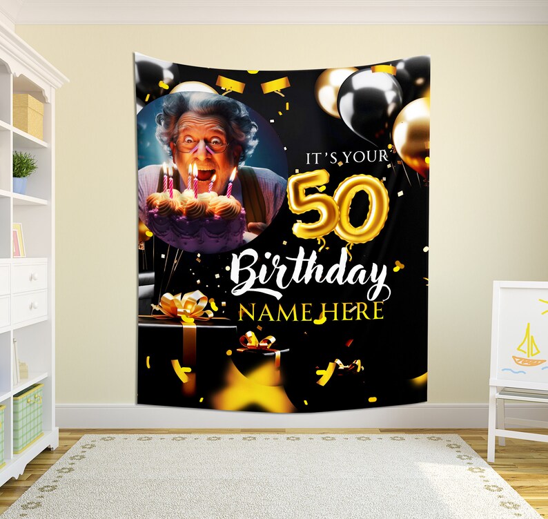 Birthday Banner With Picture, Custom Happy Birthday Banner ...