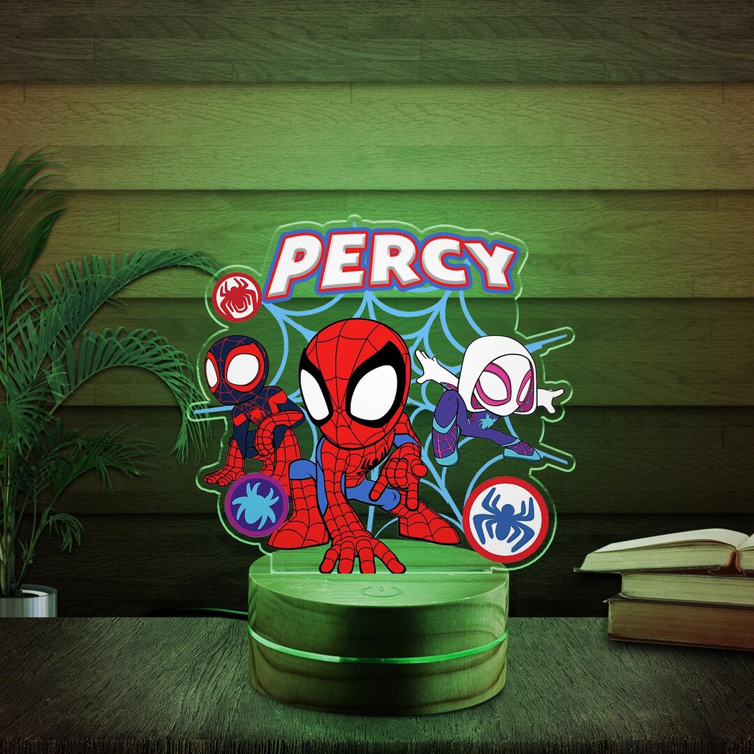 Personalized Spidey and His Amazing Friends Night Light, Custom Spidey ...