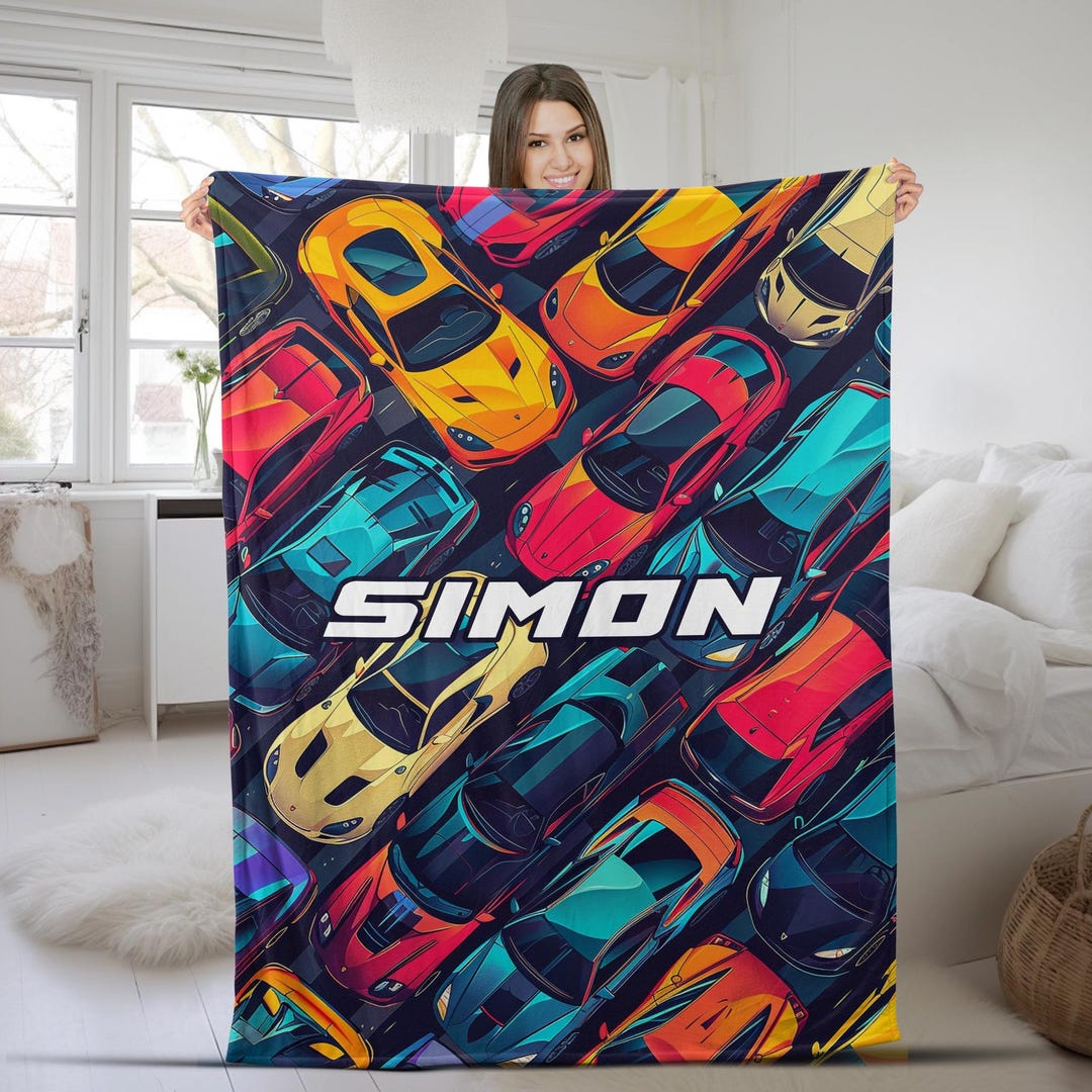Personalized Race Car Blanket, Racing Cars Blanket, Sports Car Blanket ...