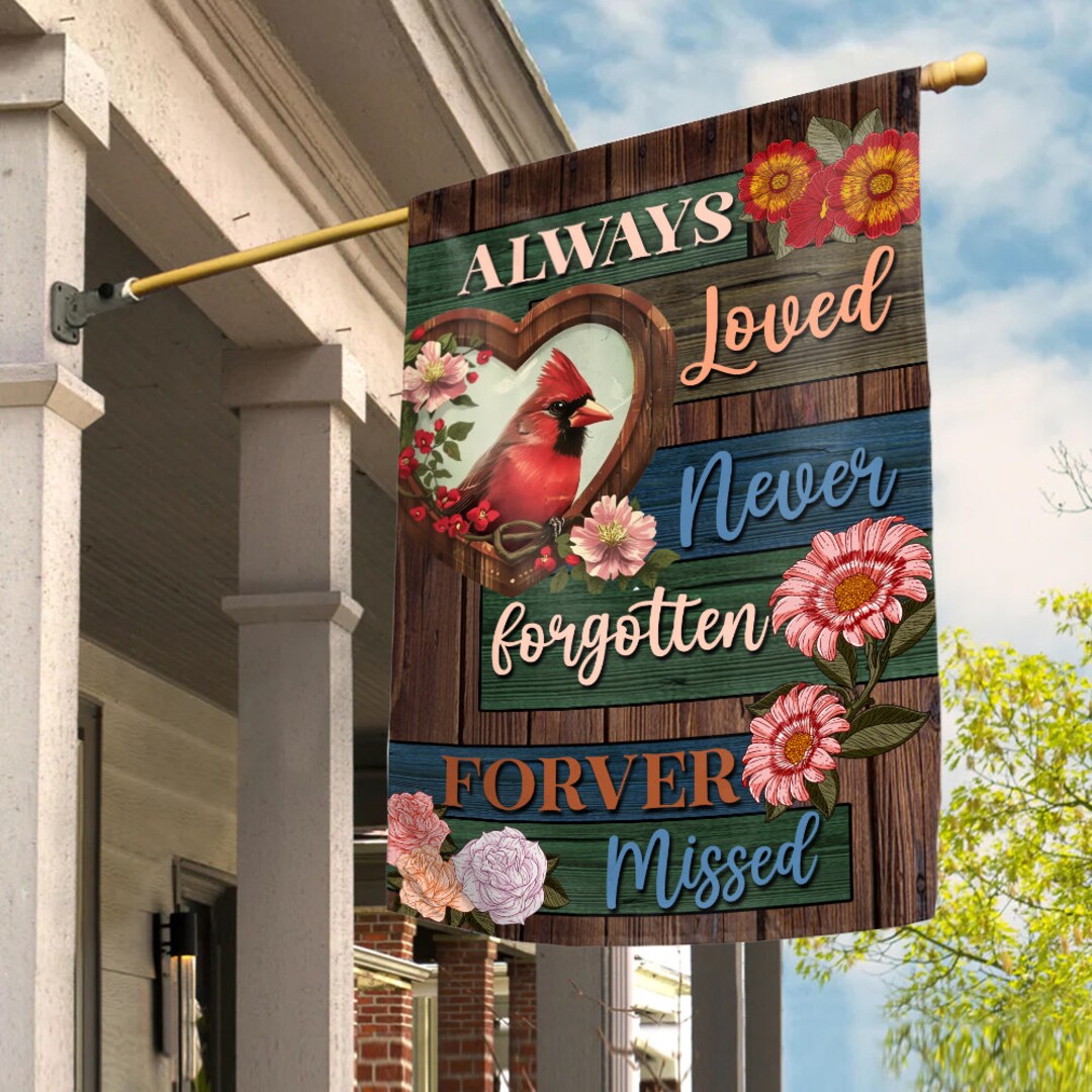 Red Cardinal and Flowers Welcome Flag/design Bird Garden Flag/red Bird ...