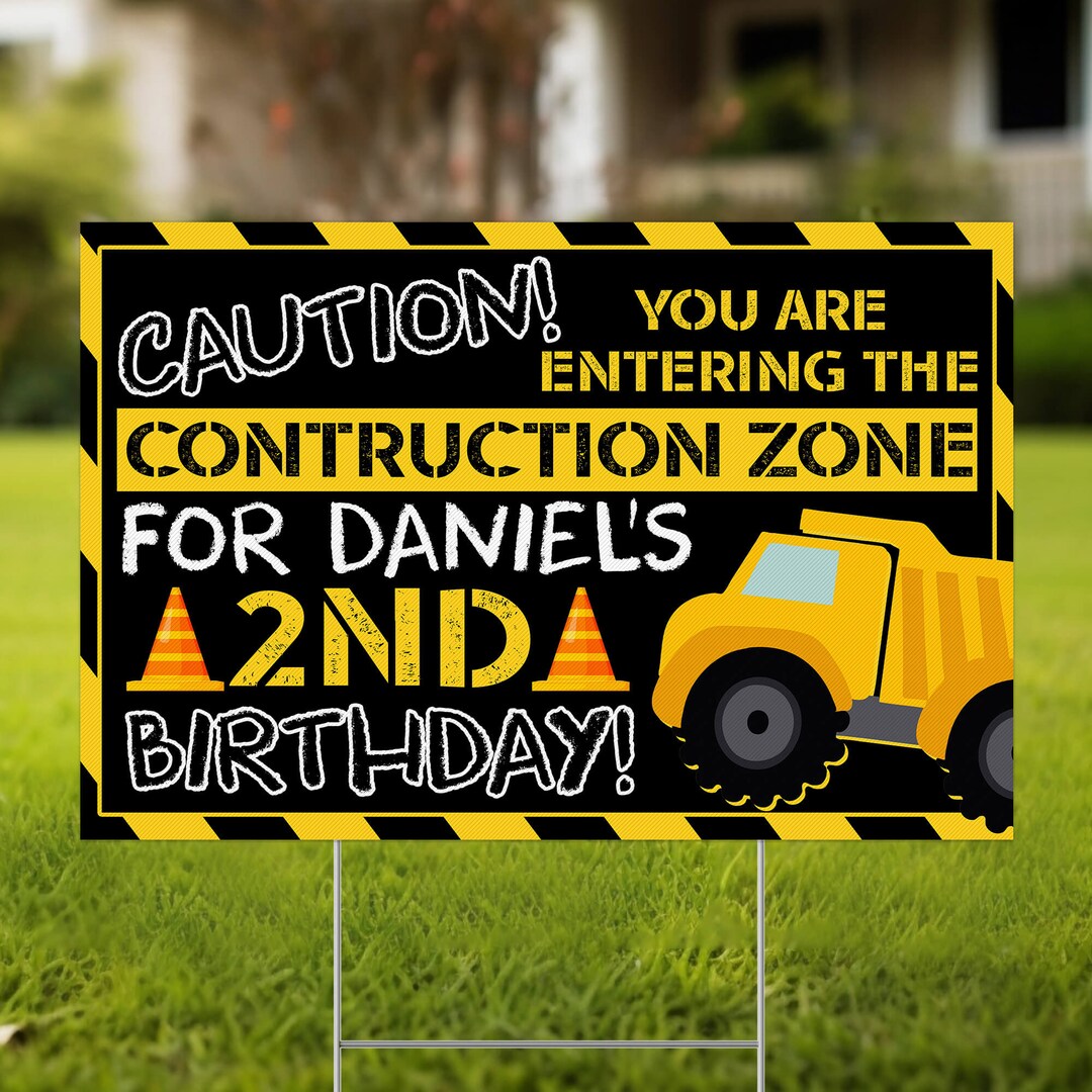 Construction Birthday Yard Sign/construction Birthday Sign/construction ...