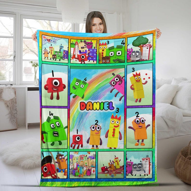 Personalized Numberblocks Blanket/numberblocks Fleece Blanket ...