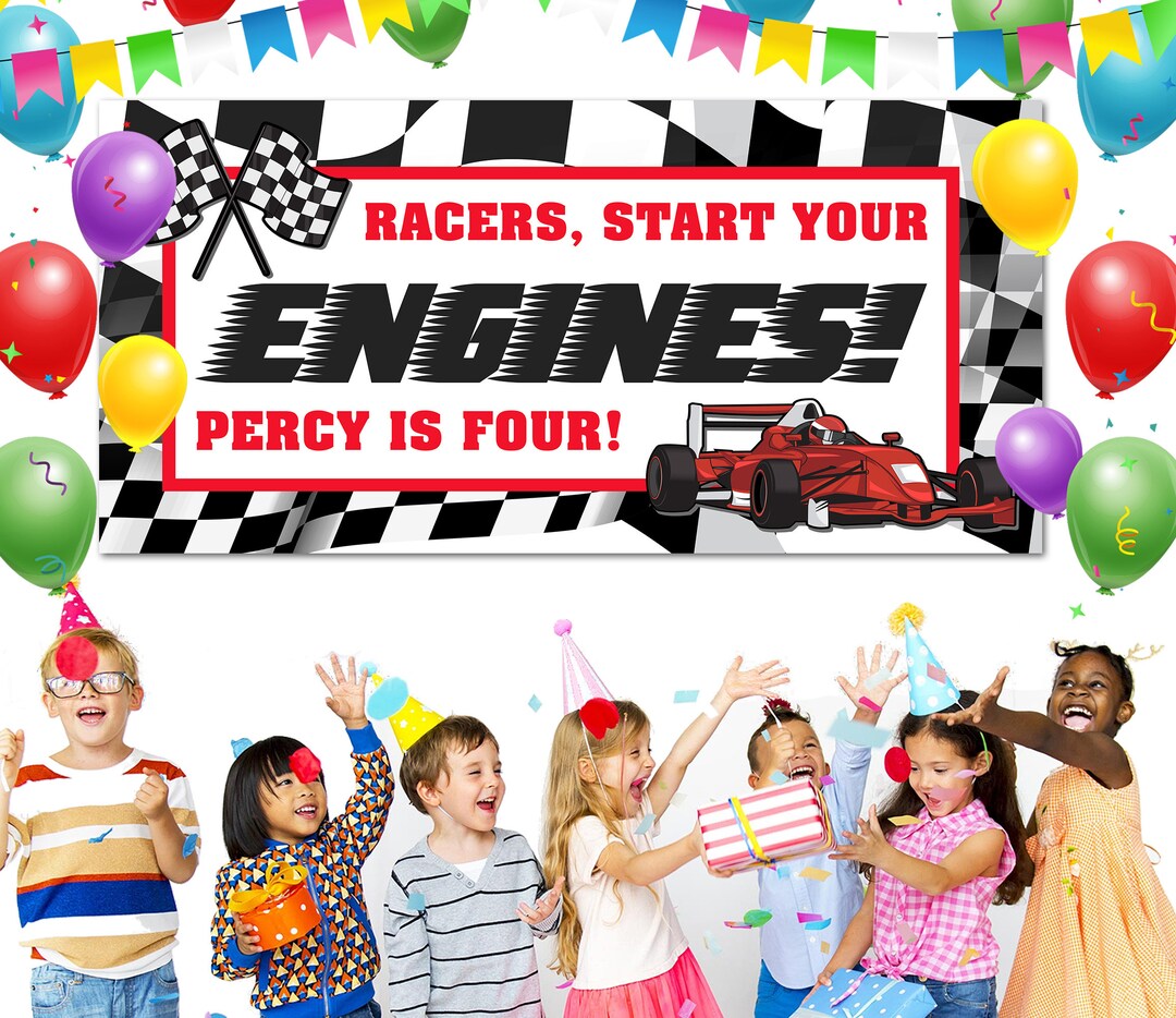 Racecar Birthday Banner, Race Car Party Decor Birthday Party, Car Party ...