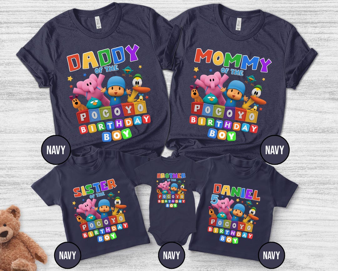 Custom Pocoyo Birthday Shirt/pocoyo Family Shirt/pocoyo Family Birthday ...