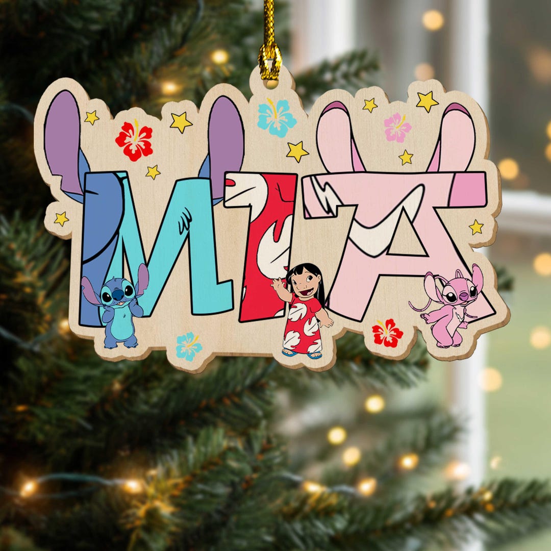 Custom Disney Stitch Christmas Ornament, Disney Family Christmas Tree ...