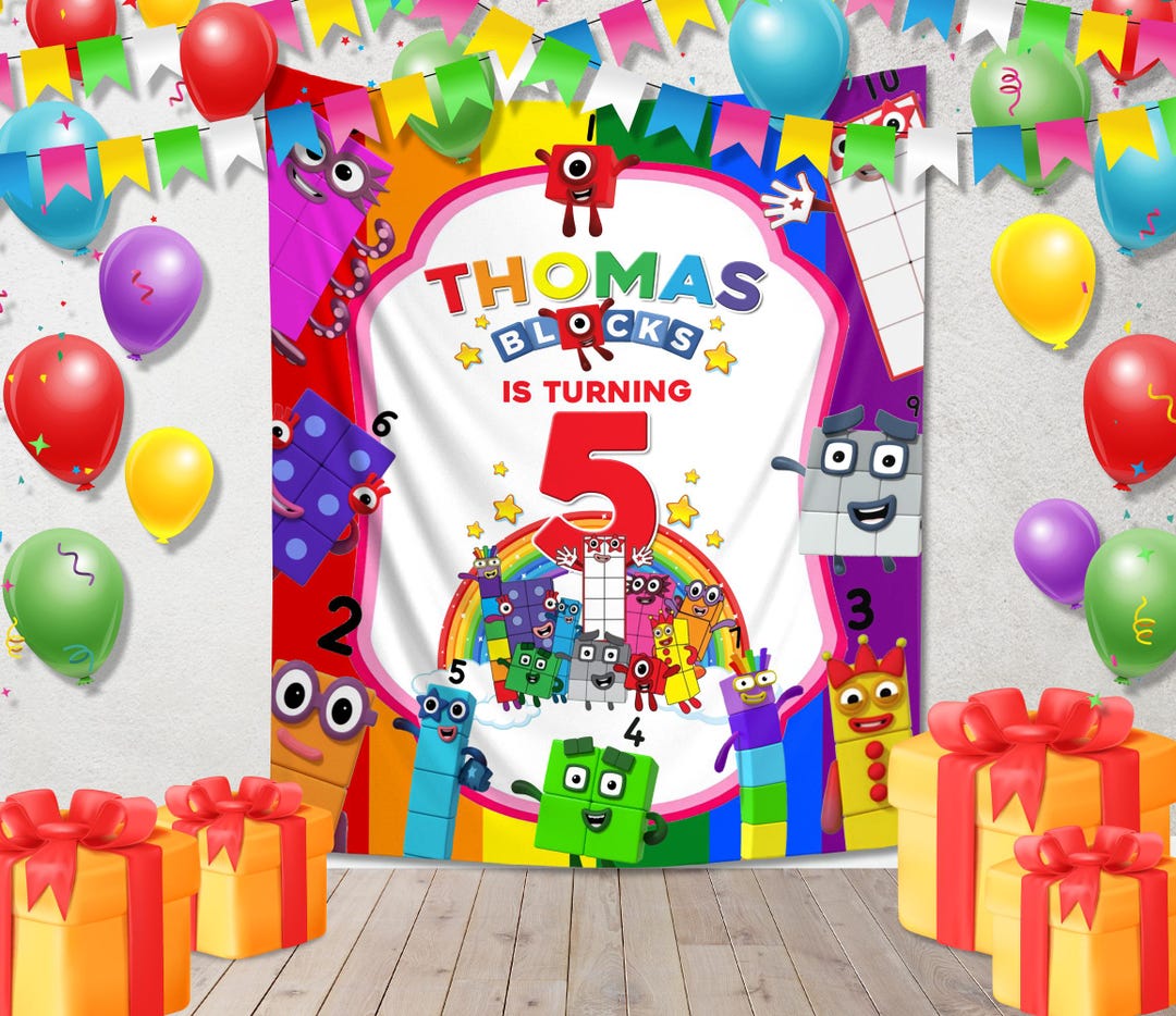 Numberblocks Birthday Backdrop/numberblocks Birthday Banner ...