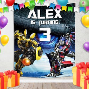 Transformers Birthday Party Backdrop/transformers Birthday Banner ...