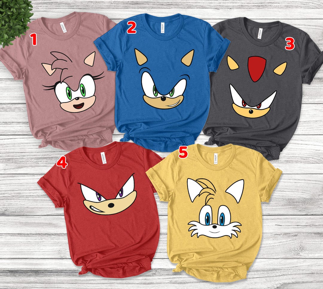 Sonic the Hedgehog Shirt/sonic Group Matching Shirt/sonic Family Party ...