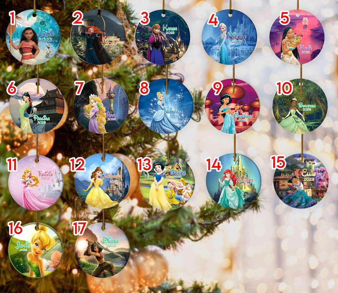 Disney Princesses Christmas Ornament/disney Princess Acrylic Ornament ...