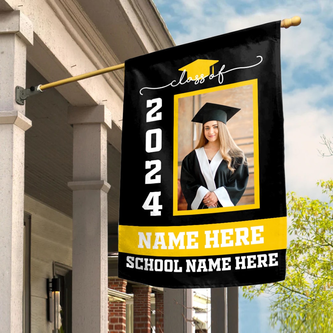 Custom Graduation Flag With Photo, Graduate Yard Sign, College Grad ...