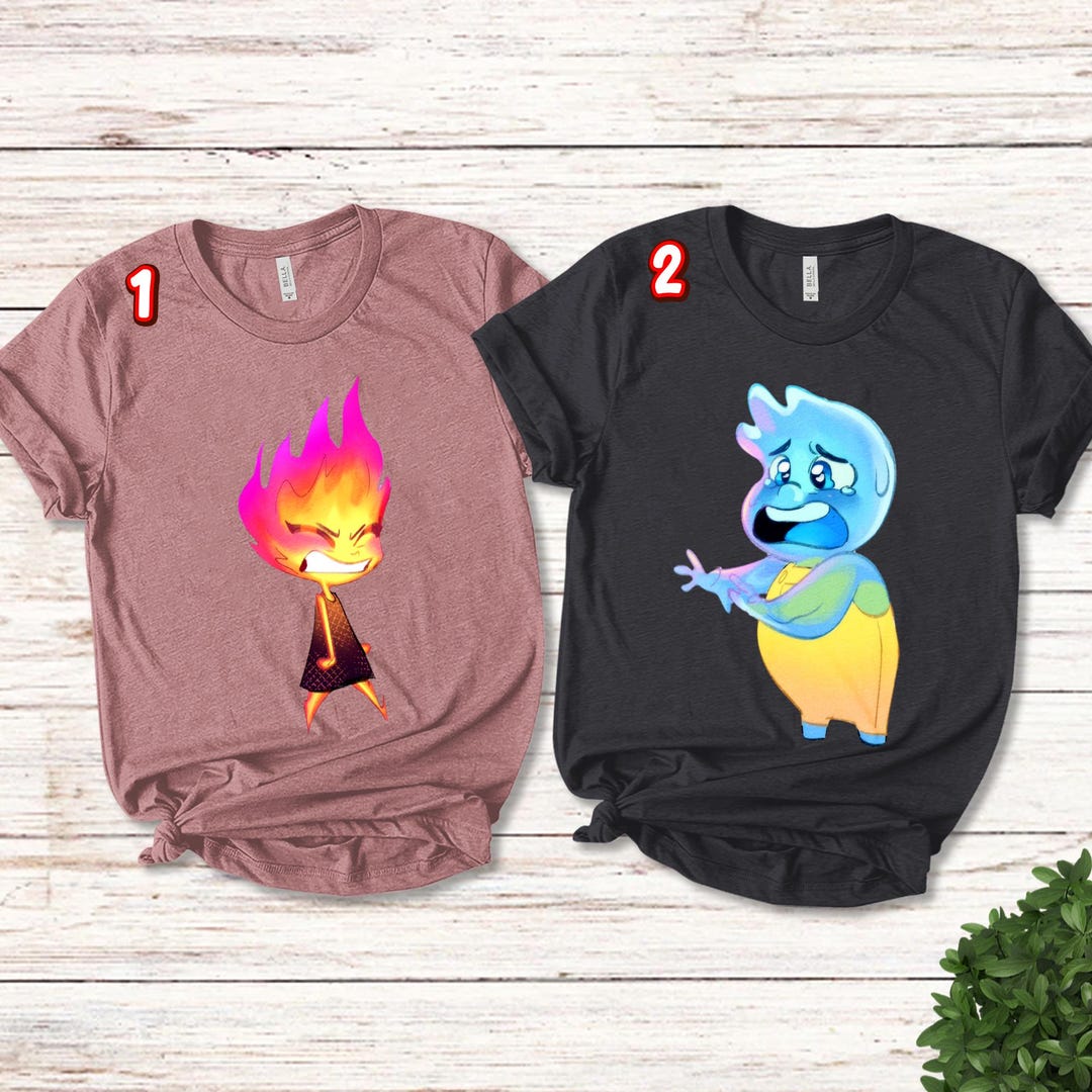 Disney Elemental Shirt, Elemental Movie Shirt, Firegirl Waterboy, Ember ...