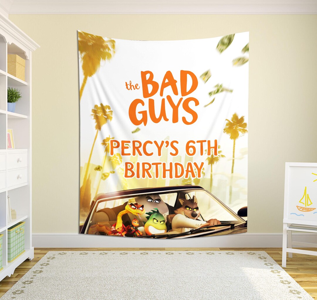 The Bad Guys Birthday Banner, the Bad Guys Backdrop, Birthday Banner ...