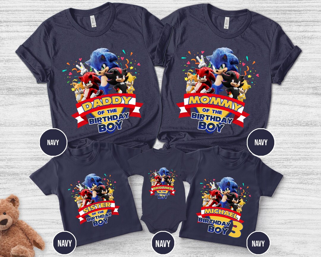 Personalized Sonic Birthday Shirt/sonic Birthday Boy Shirt/sonic Shirt ...