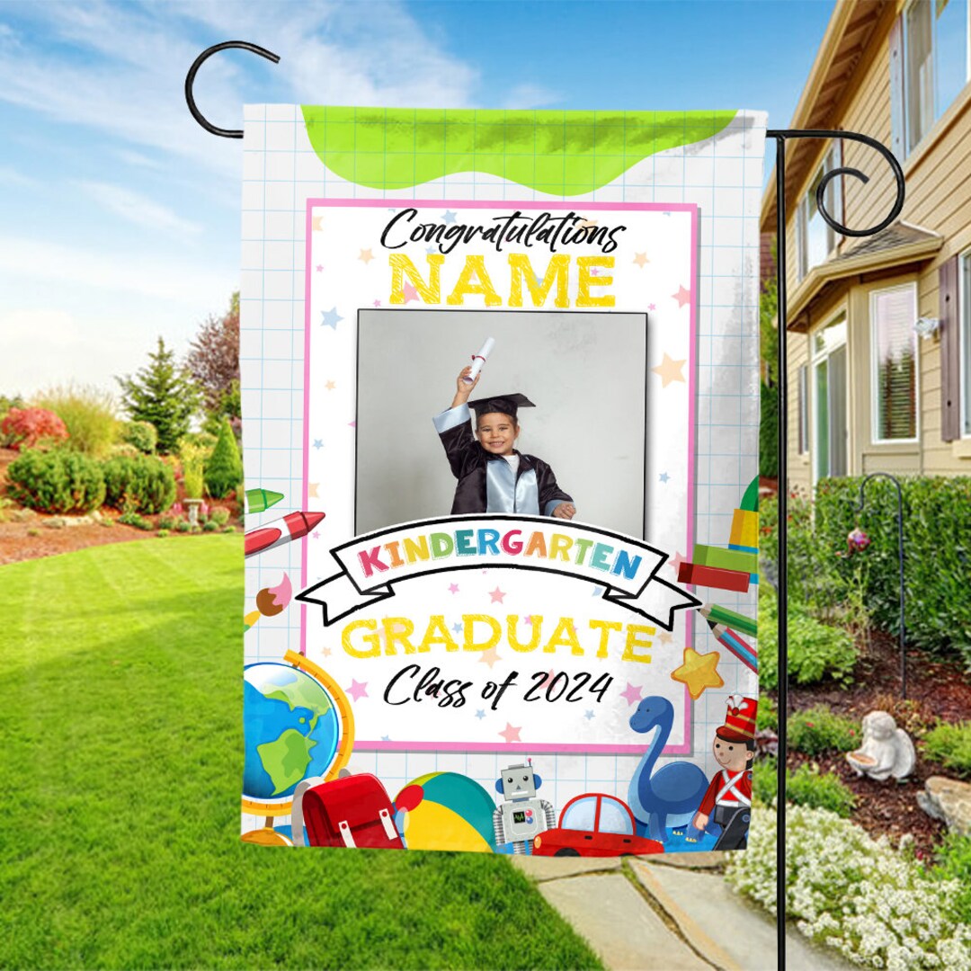 Kindergarten Graduation Photo Garden Flag Class of 2024 Preschool Prek ...