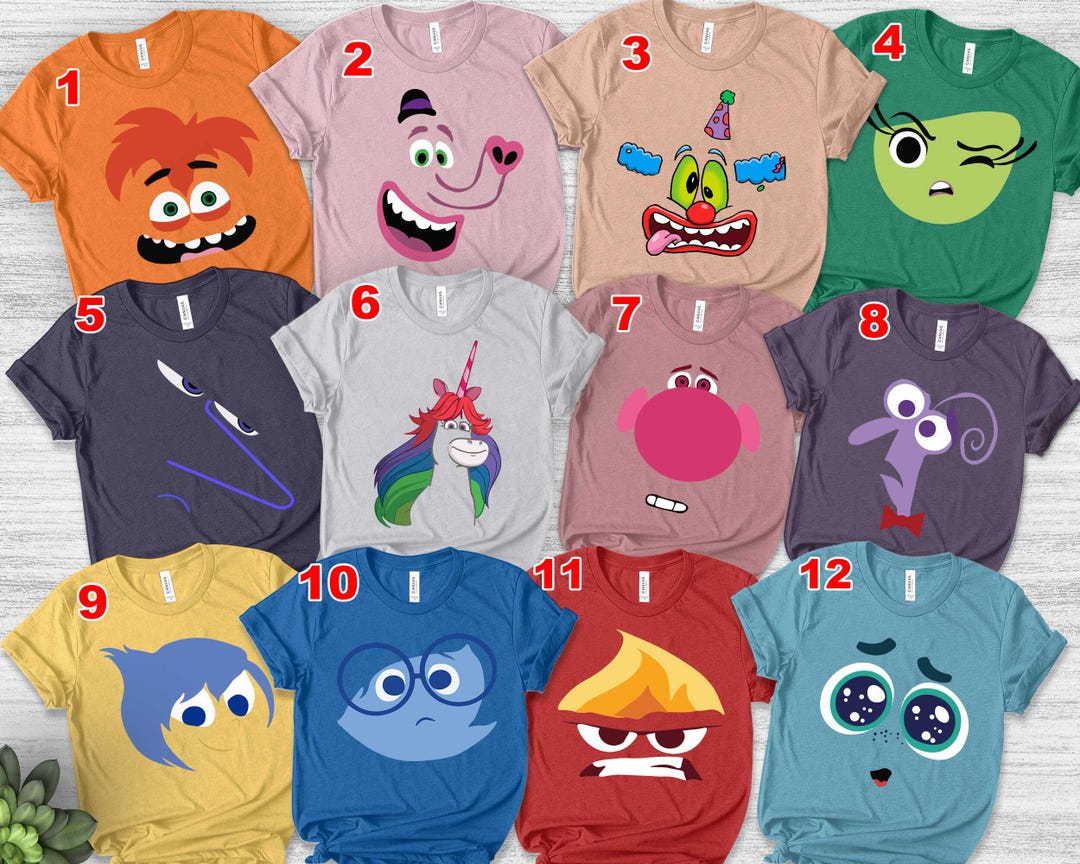 Inside Out 2 Characters Costume/inside Out Shirt/inside Out Birthday ...
