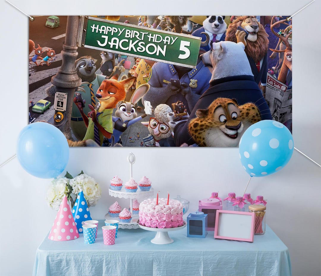 Zootopia Backdrop for Birthday Party Supplies Zootopia Baby Shower ...