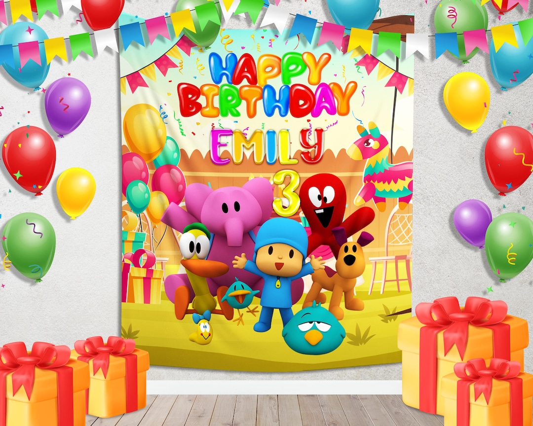 Pocoyo Family Birthday Backdrop/pocoyo Birthday Banner/pocoyo Backdrop ...