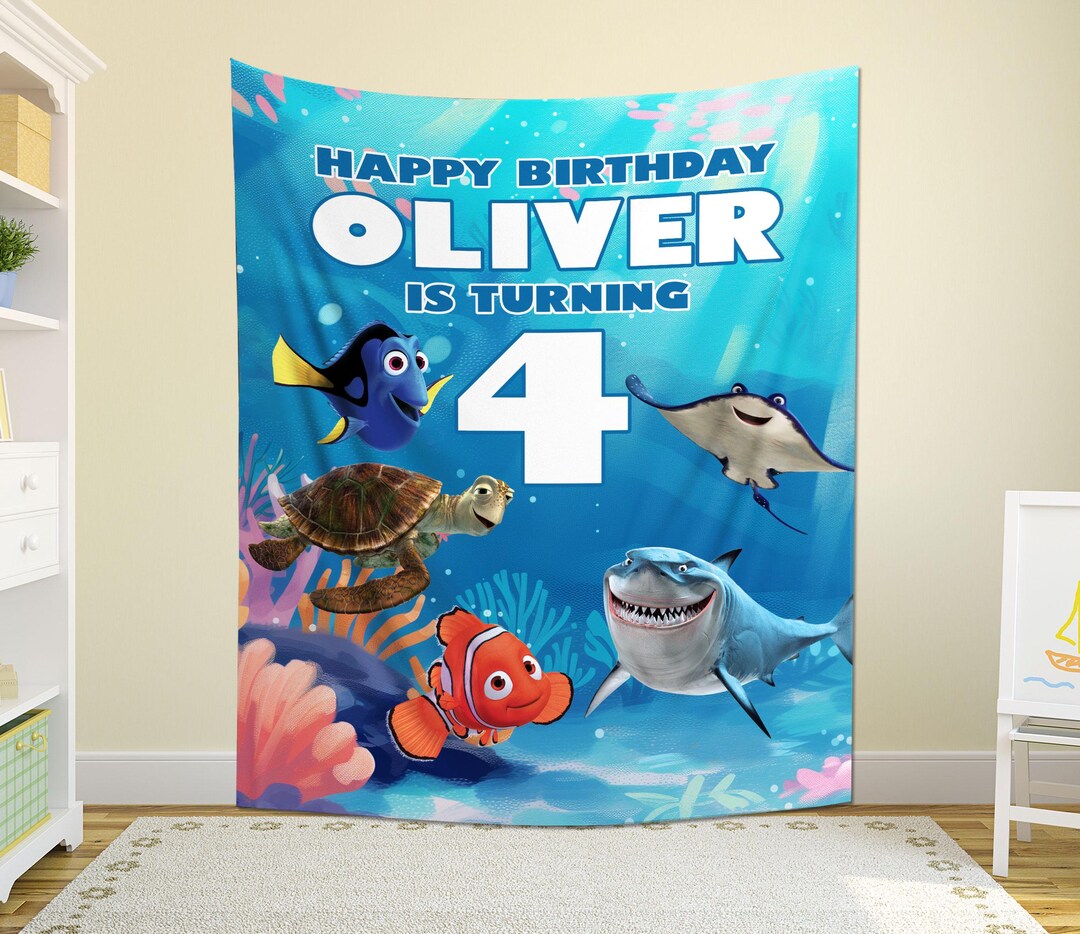 Finding Nemo Birthday Backdrop/finding Nemo Birthday Banner/finding ...