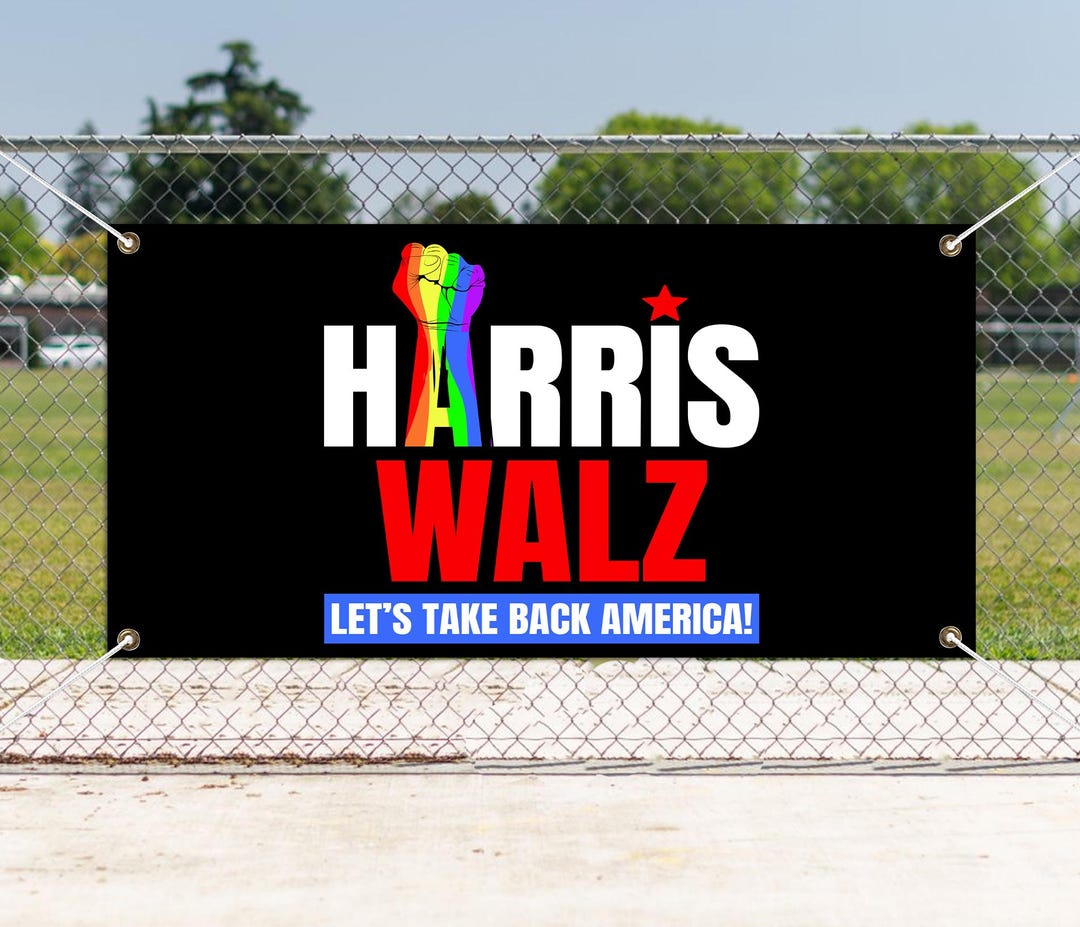Kamala Harris Tim Walz Banner, Kamala Tim Walz Banner, Kamala Banner ...