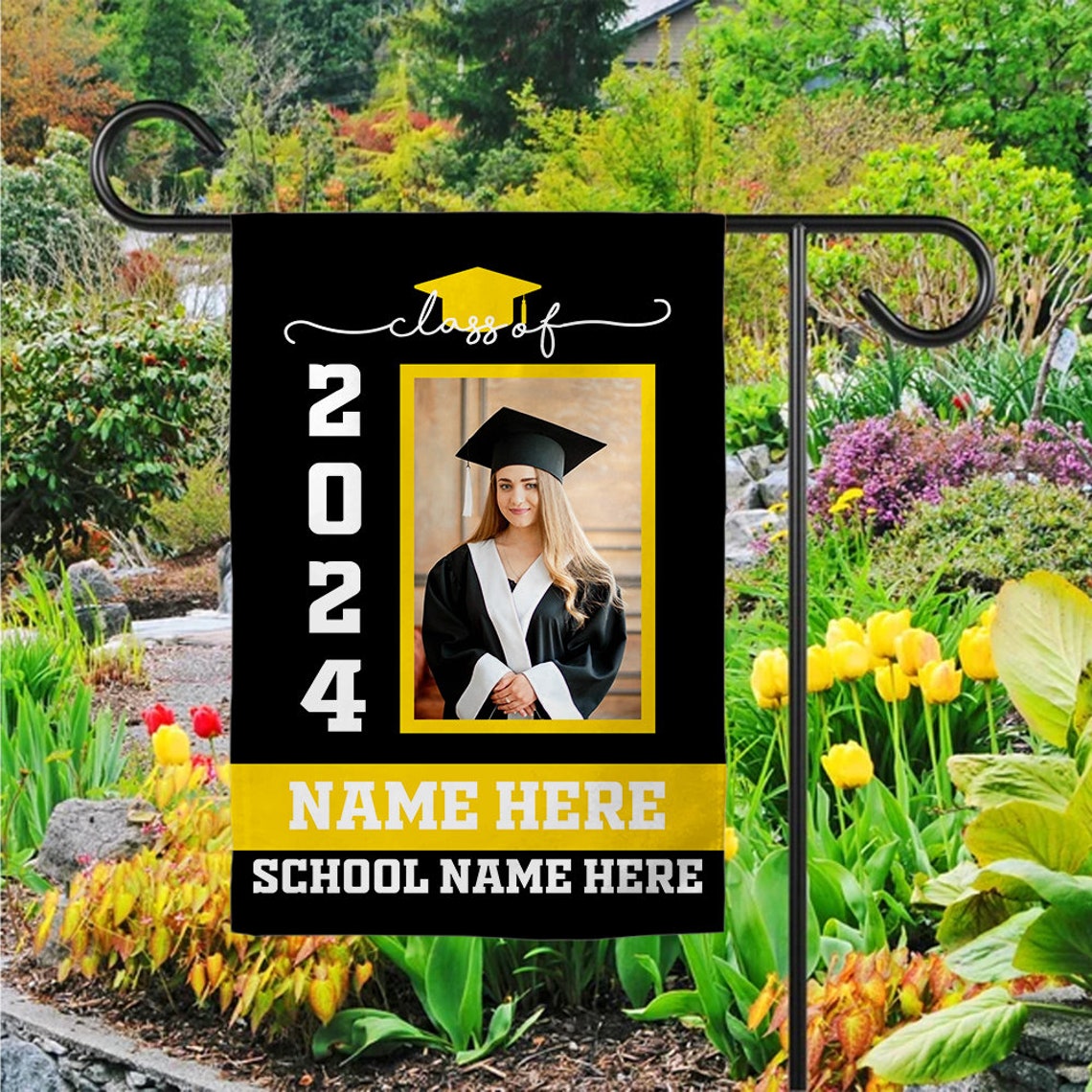 Custom Graduation Flag With Photo, Graduate Yard Sign, College Grad ...