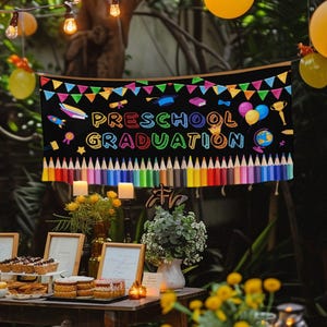 Personalized Kindergarten Graduation Vinyl Banner Preschool Pre-k ...