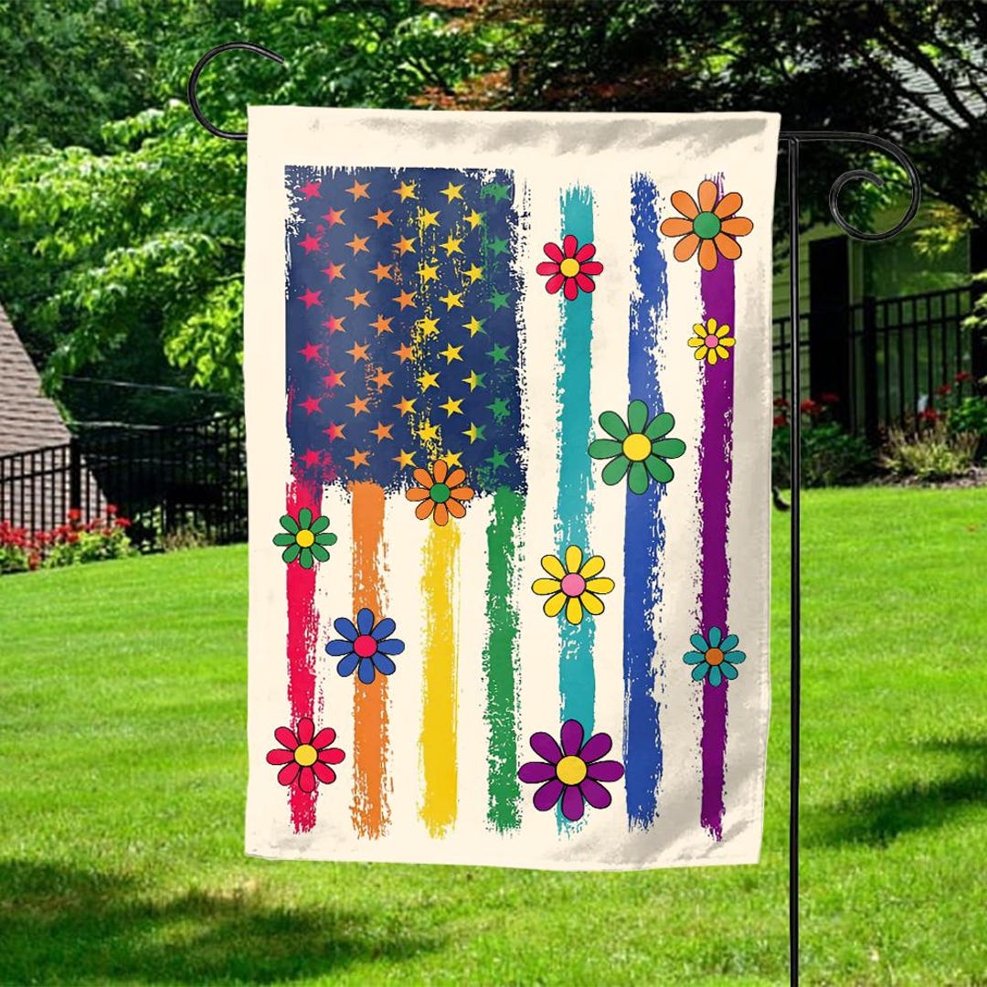 Floral Rainbow Pride Flag/lgbtq Flag/love is Love Flag/love is Love ...