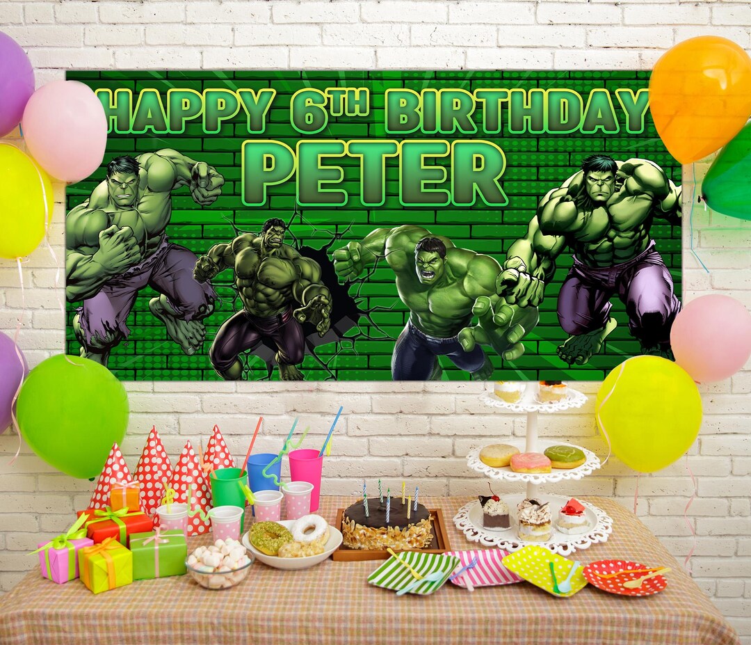 Hulk Birthday Backdrop/hulk Backdrop/the Hulk Birthday Party/hulk Party ...