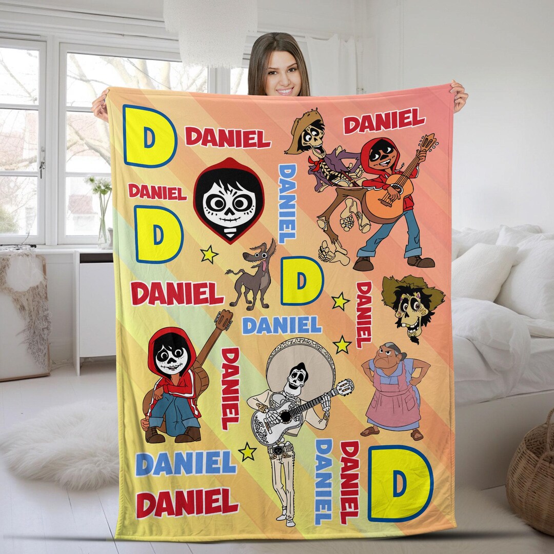 Personalized Watercolor Disney Pixar Coco Blanket/custom Name Miguel ...