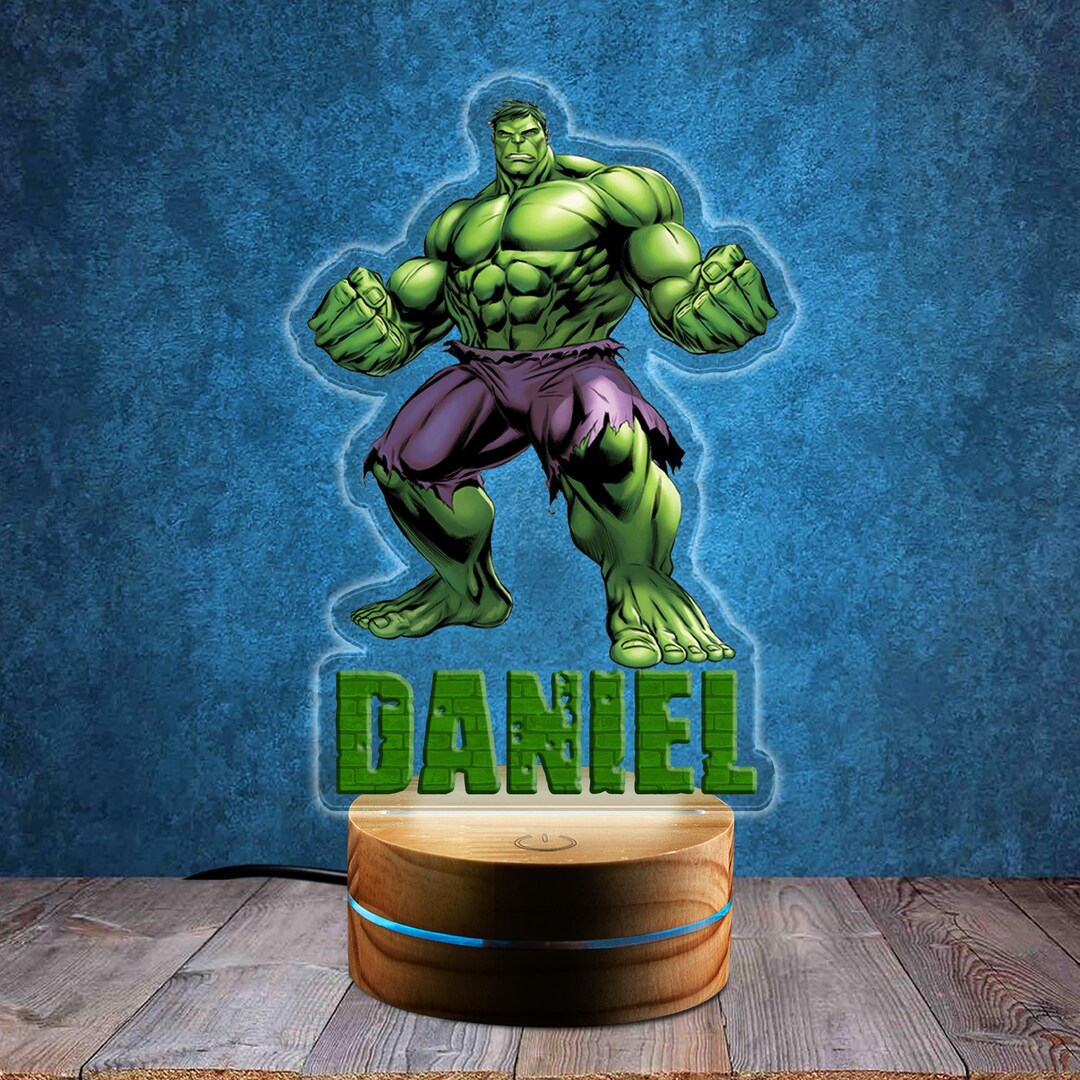 Personalized Hulk Nightlight, Superhero Night Lamp, Hulk Lamp, Hulk ...