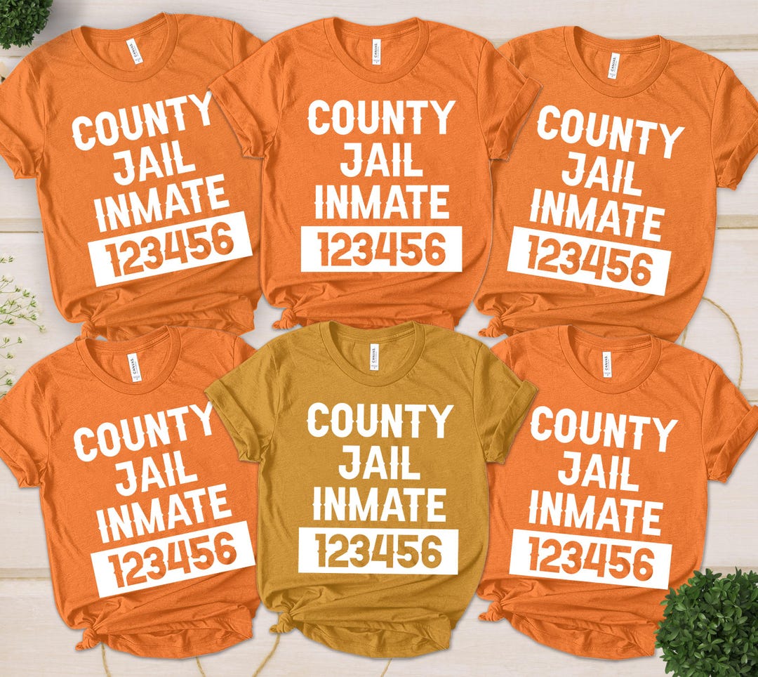 Custom County Jail Inmate Shirt, Inmate Costume Shirt, Halloween ...