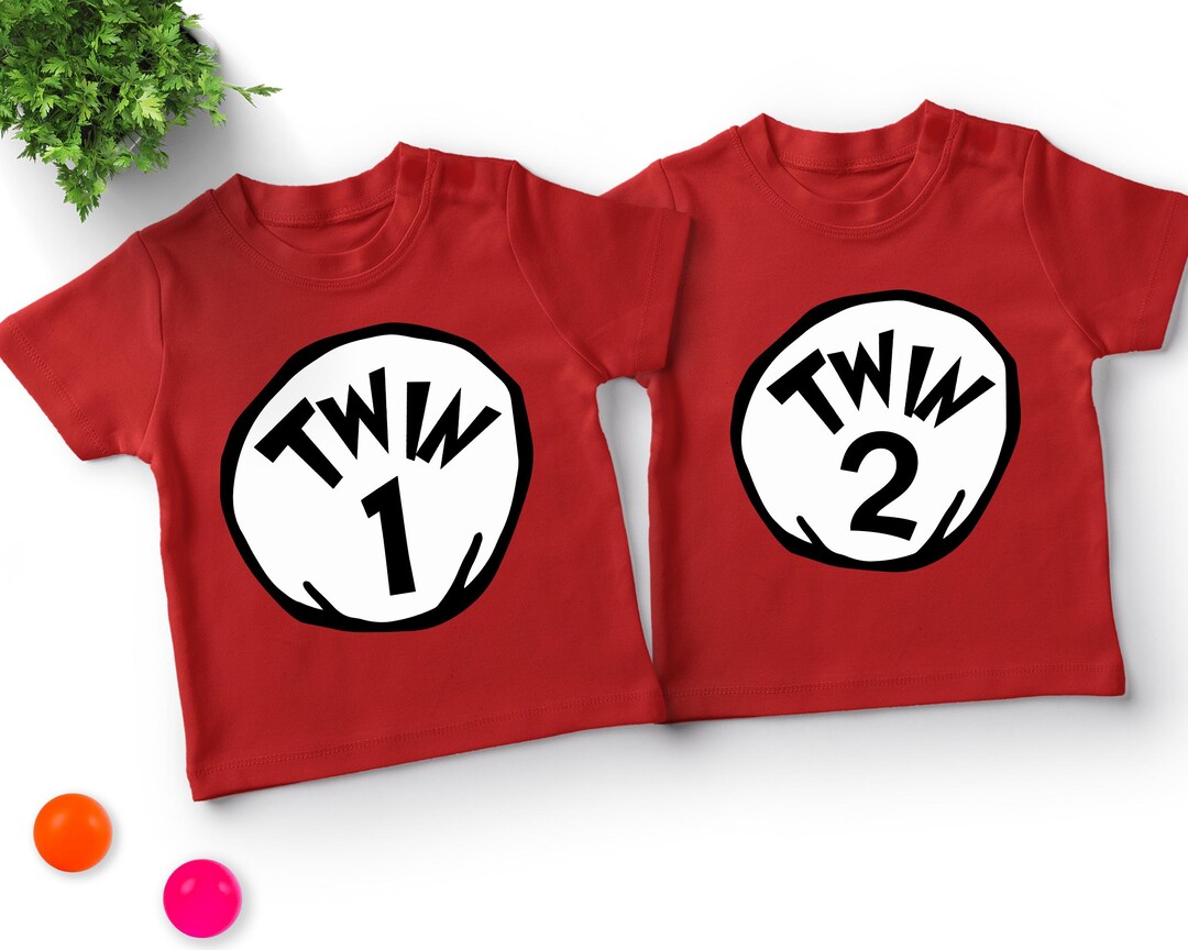 Custom Red Thing 1 Thing 2 Book Matching Shirt, Thing Numbers Cosplay ...