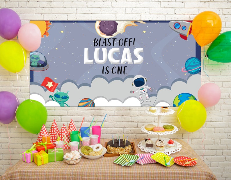 Custom Space Banner, Outer Space Birthday Banner, Out of This World ...