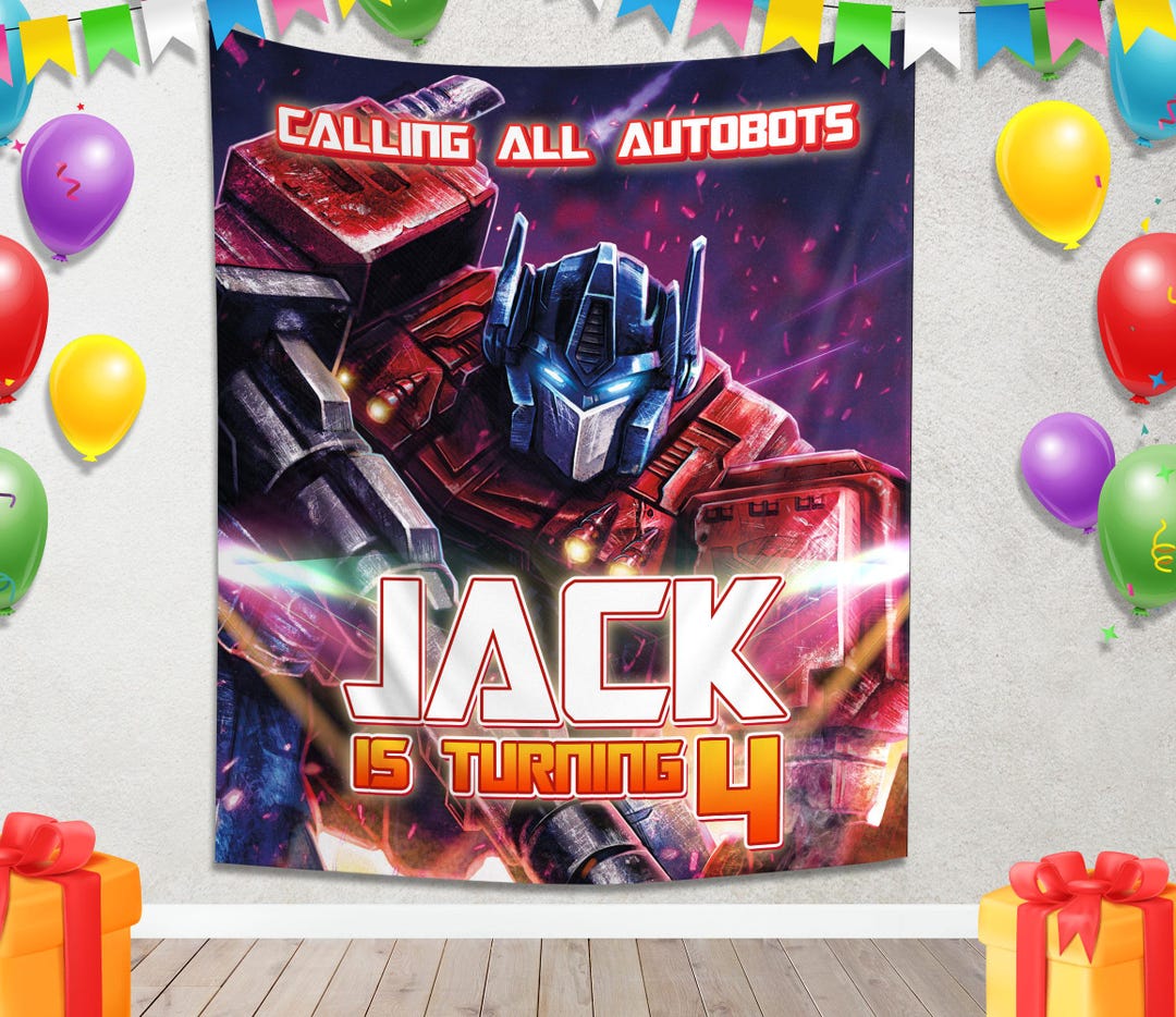 Transformers Birthday Party Backdrop/transformers Birthday Banner ...
