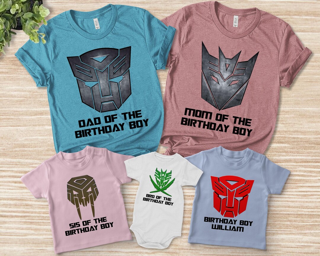 Custom Transformer Birthday Shirt, Trans4mer Shirt, Auto Bots Family ...