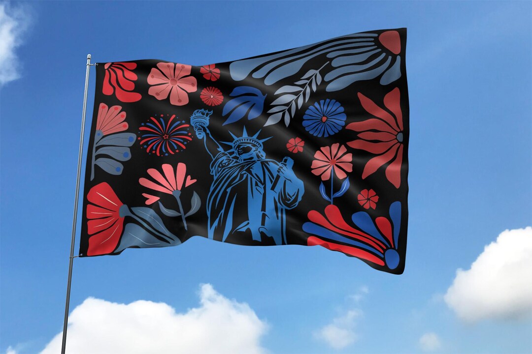 Boho Floral 4th of July Resist Flag/subtle 4th of July Flag/subtle Boho ...