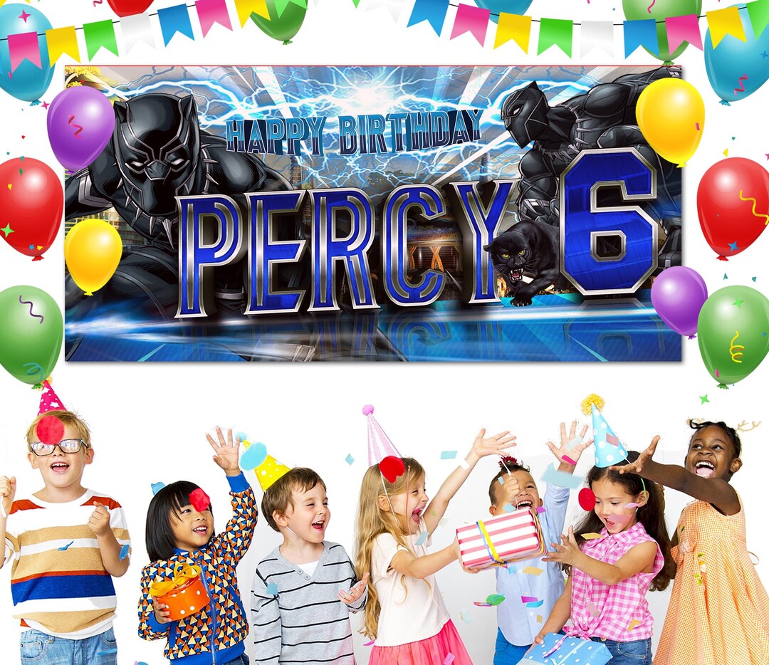 Custom Black Panther Birthday Banner, Personalized Black Panther Party ...